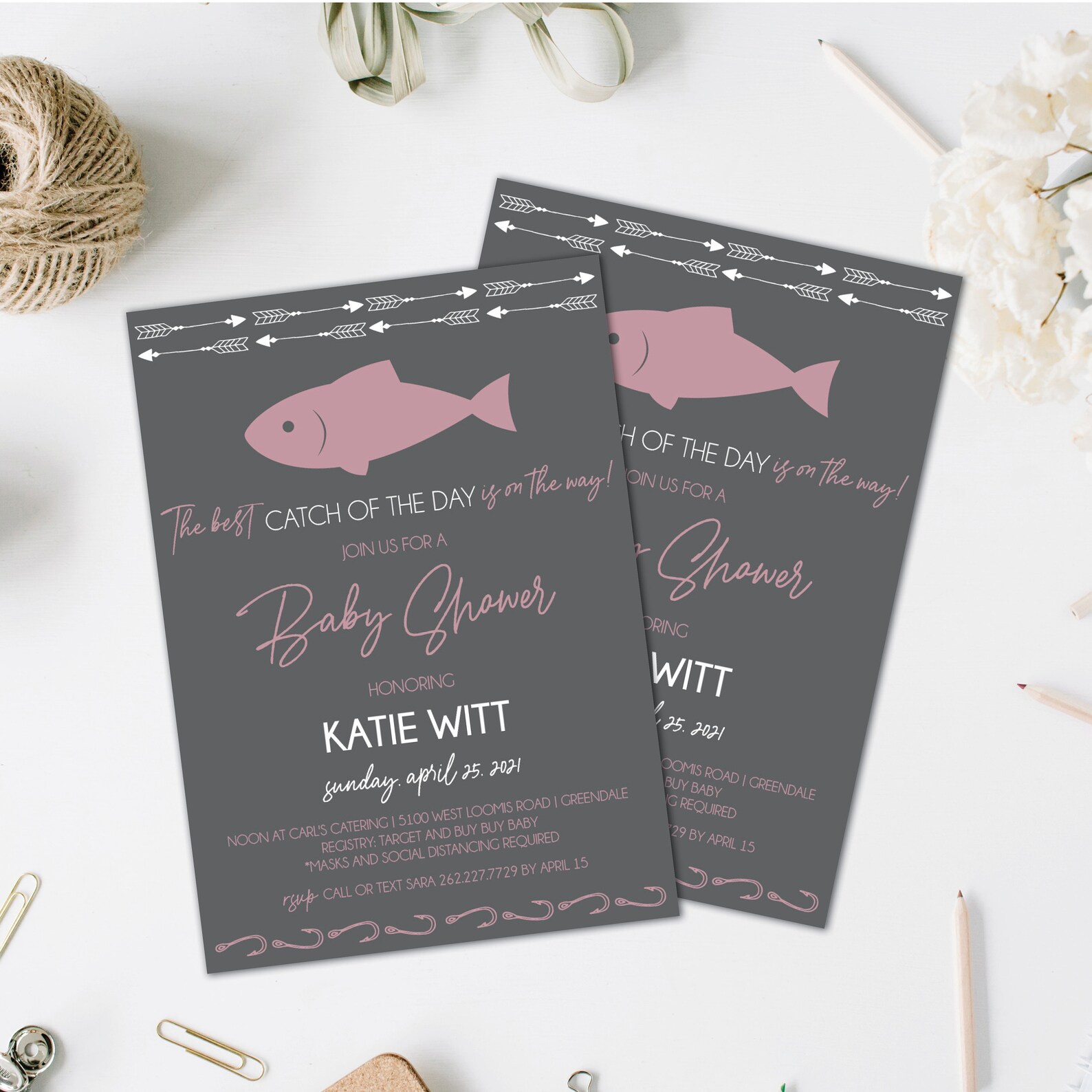 Fishing Baby Shower Invitations Best Catch of the Day | Etsy