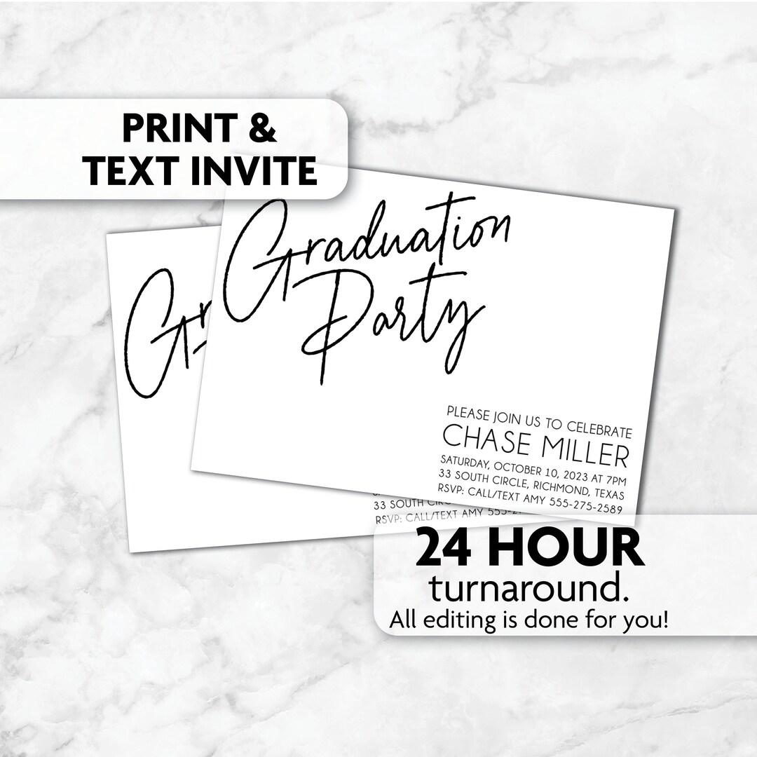 Graduation Party Invitation Print, Text or Email Invite Class of 2023 ...