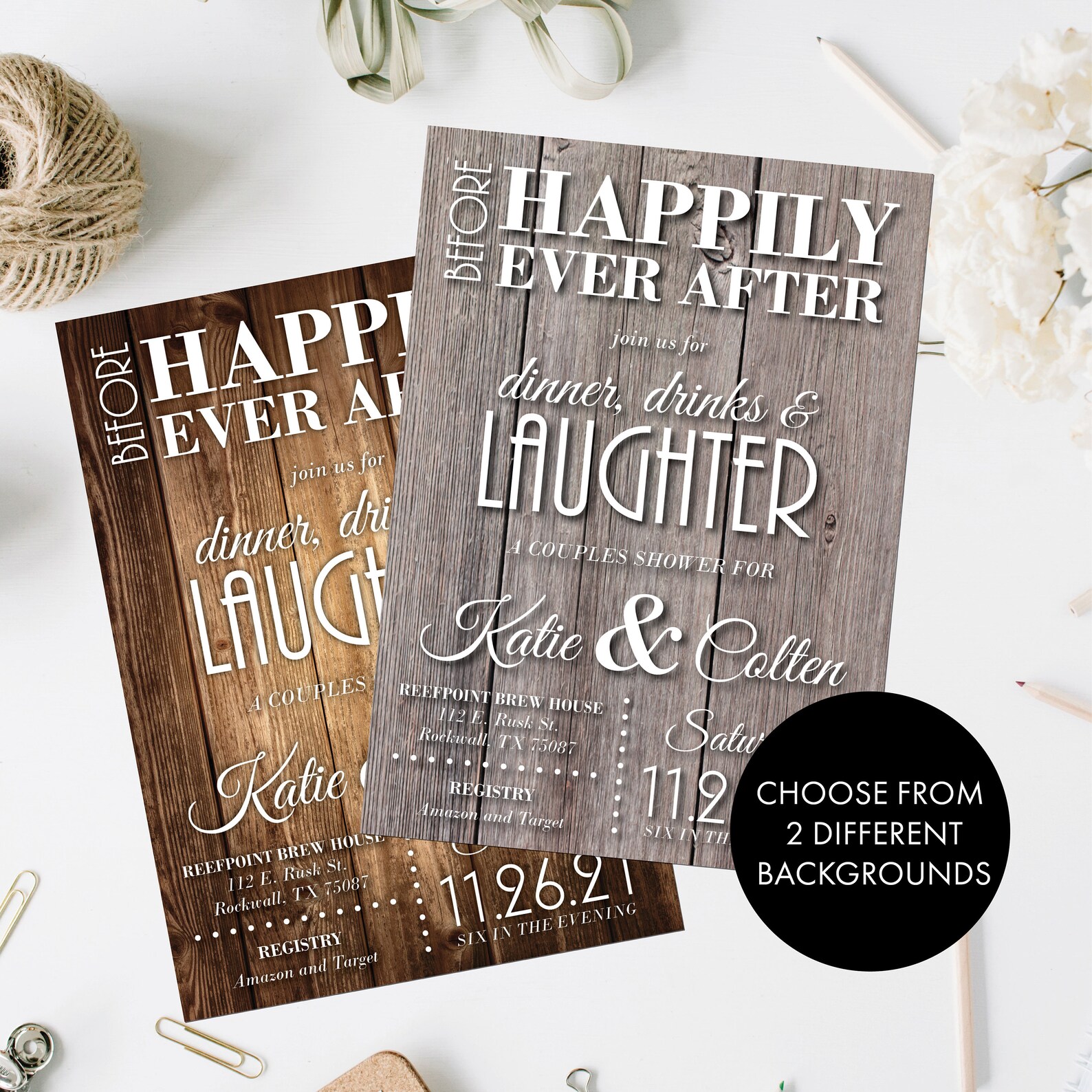 Rustic Shower Invitations Before Happily Ever After | Etsy