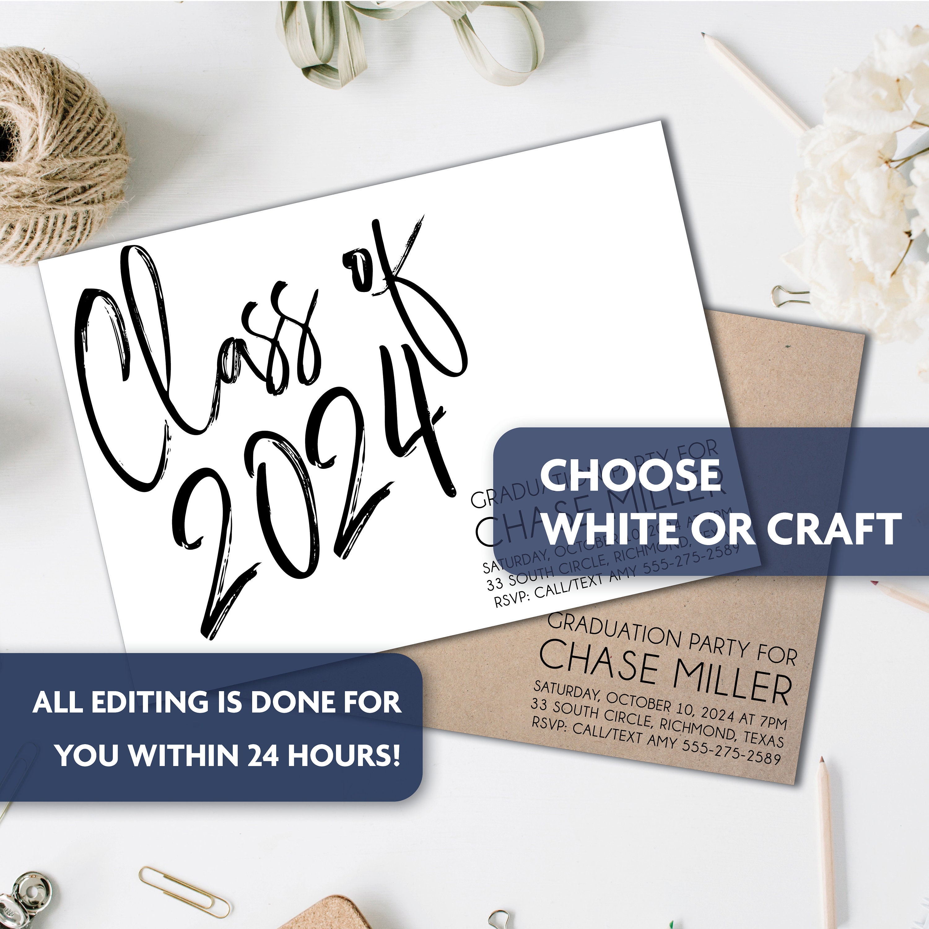 Graduation Party Invitation | Print, Text or Email Invite | Class of ...