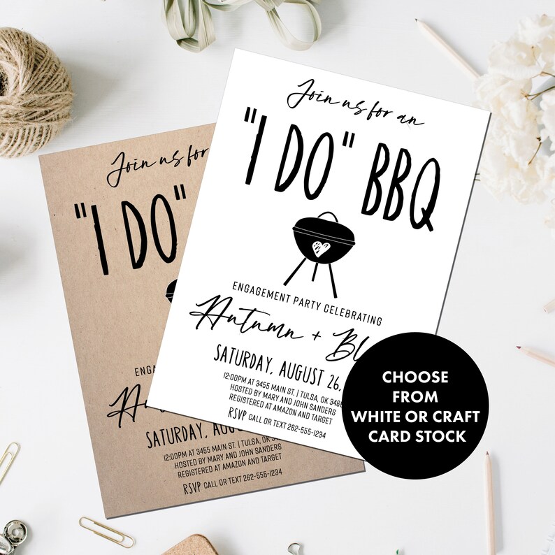 I Do BBQ Engagement Party Invitations Modern Engagement | Etsy