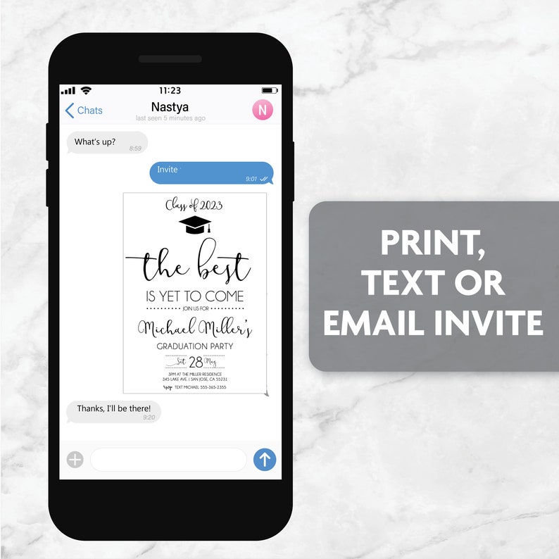 Graduation Party Invitation Print Text or Email Invite - Etsy