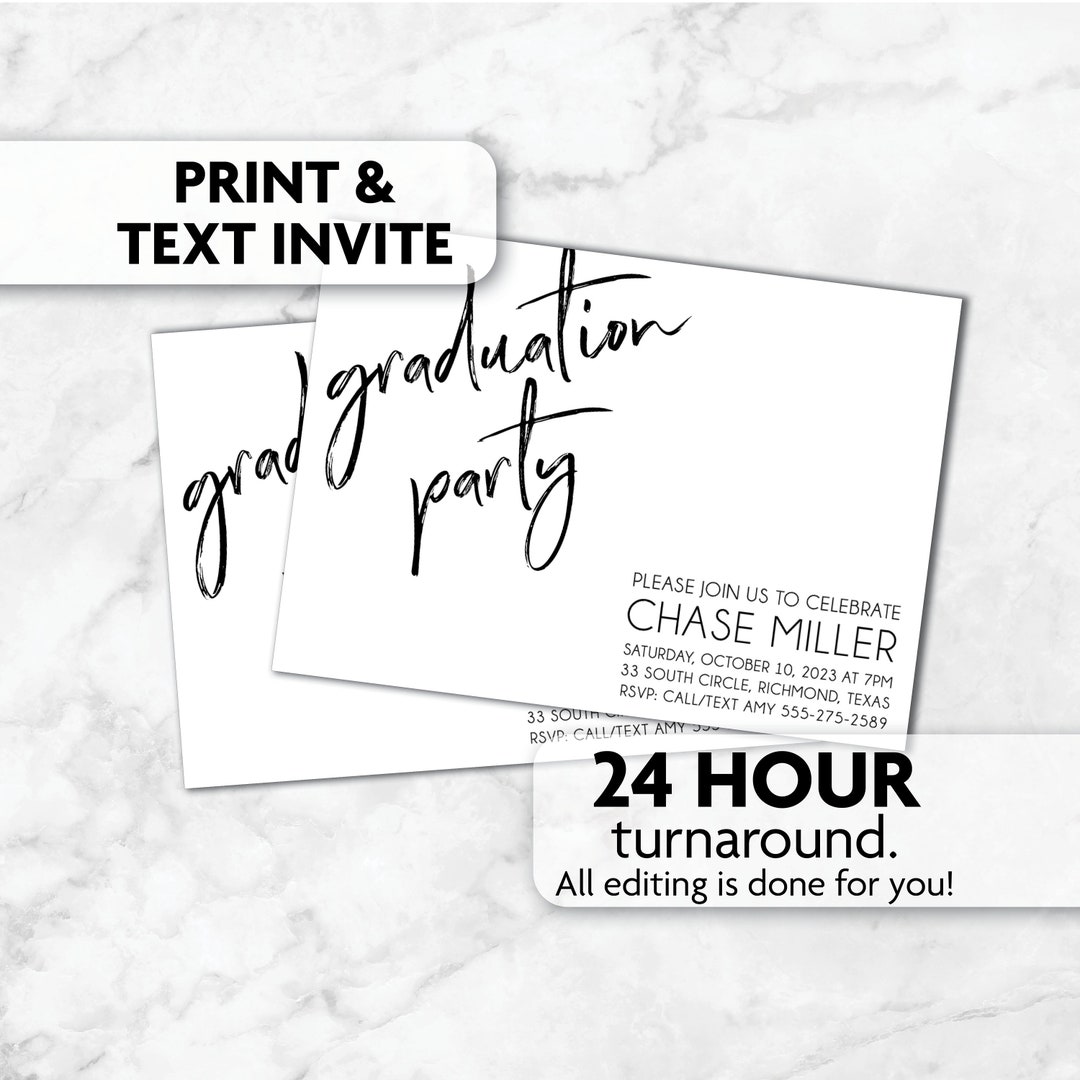 Graduation Party Invitation | Print, Text or Email Invite | Class of ...