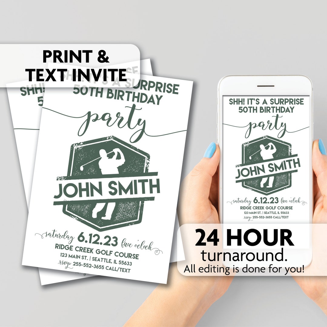 Golf Theme Birthday Invitation | Top Golf Party | Print, Text or Email ...