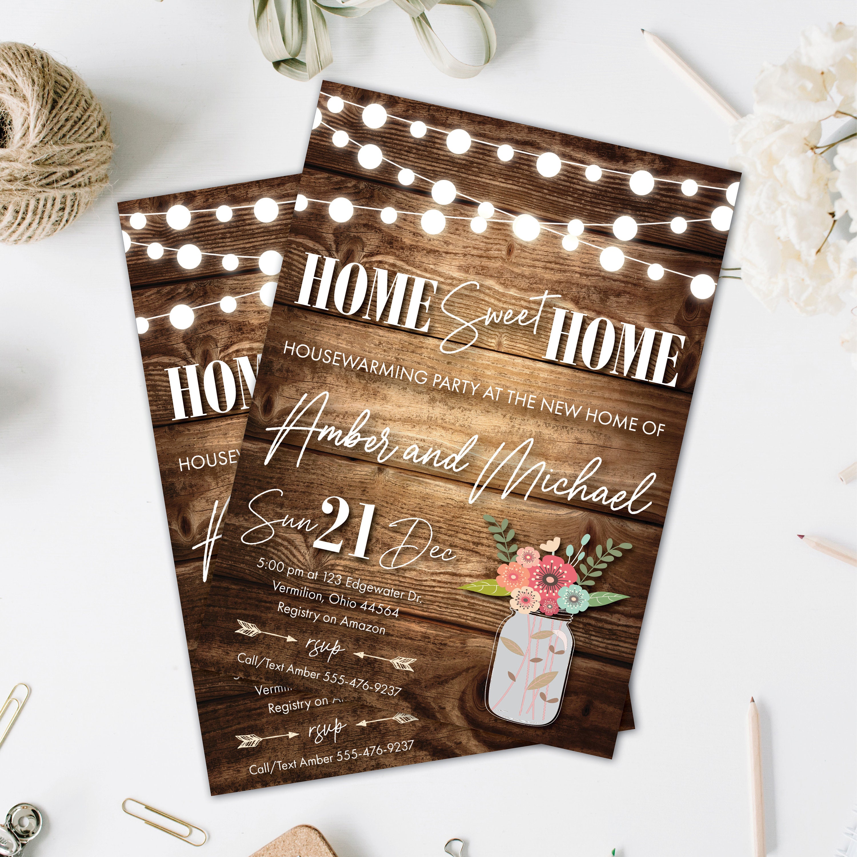 Home Sweet Home Housewarming Invitation | Print, Text or Email Invite ...