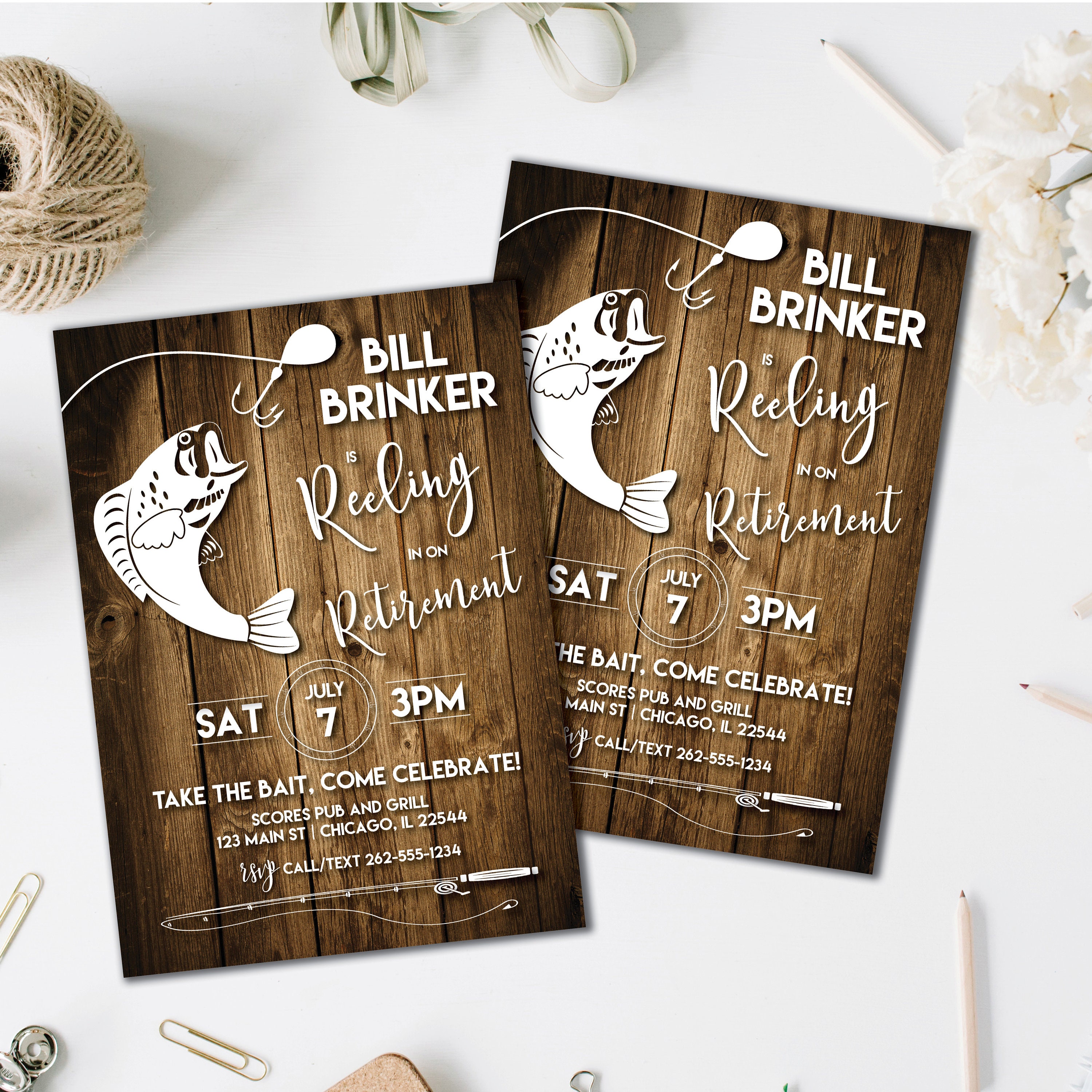 Fishing Theme Retirement Invitation | Etsy