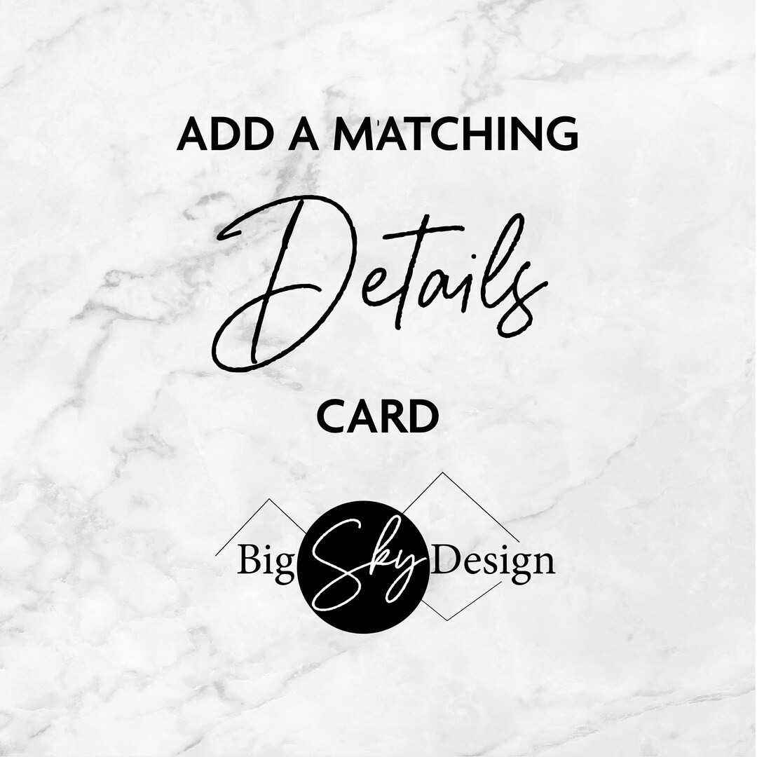 Add a Details Card to Any Invite - Digital File - Etsy