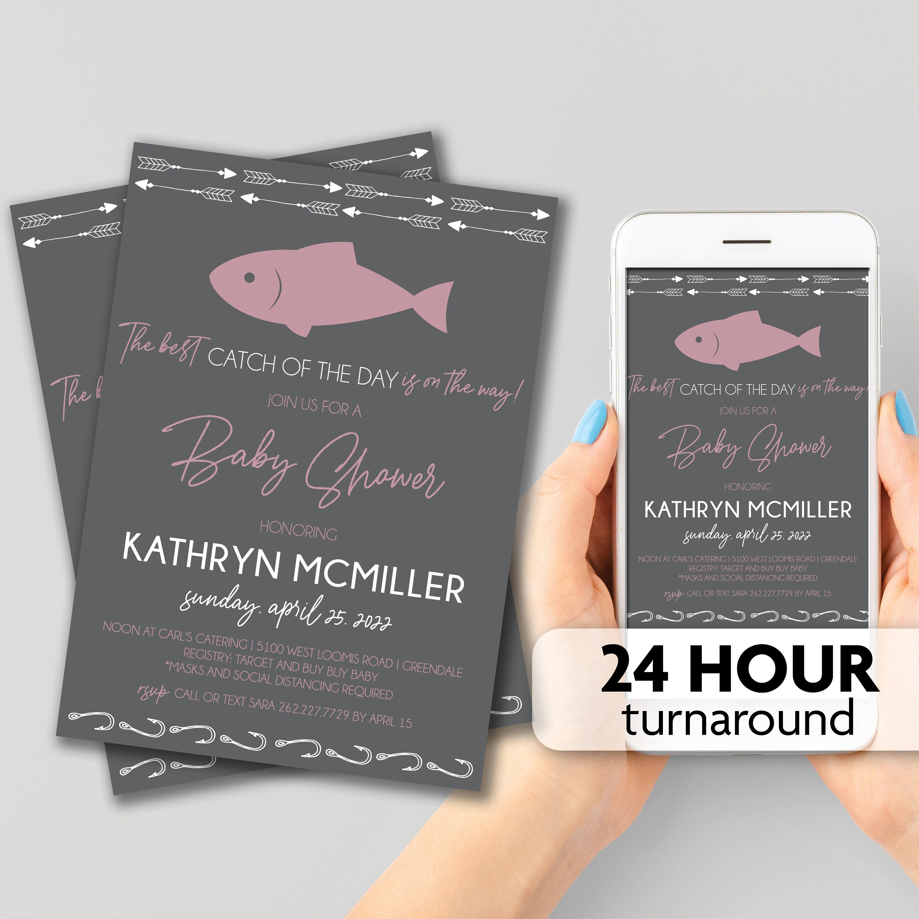 Fishing Baby Shower Invitations Best Catch of the Day | Etsy