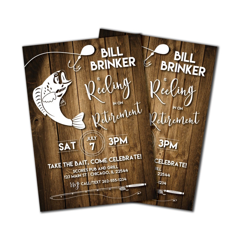 Fishing Theme Retirement Invitation Print Text or Email - Etsy