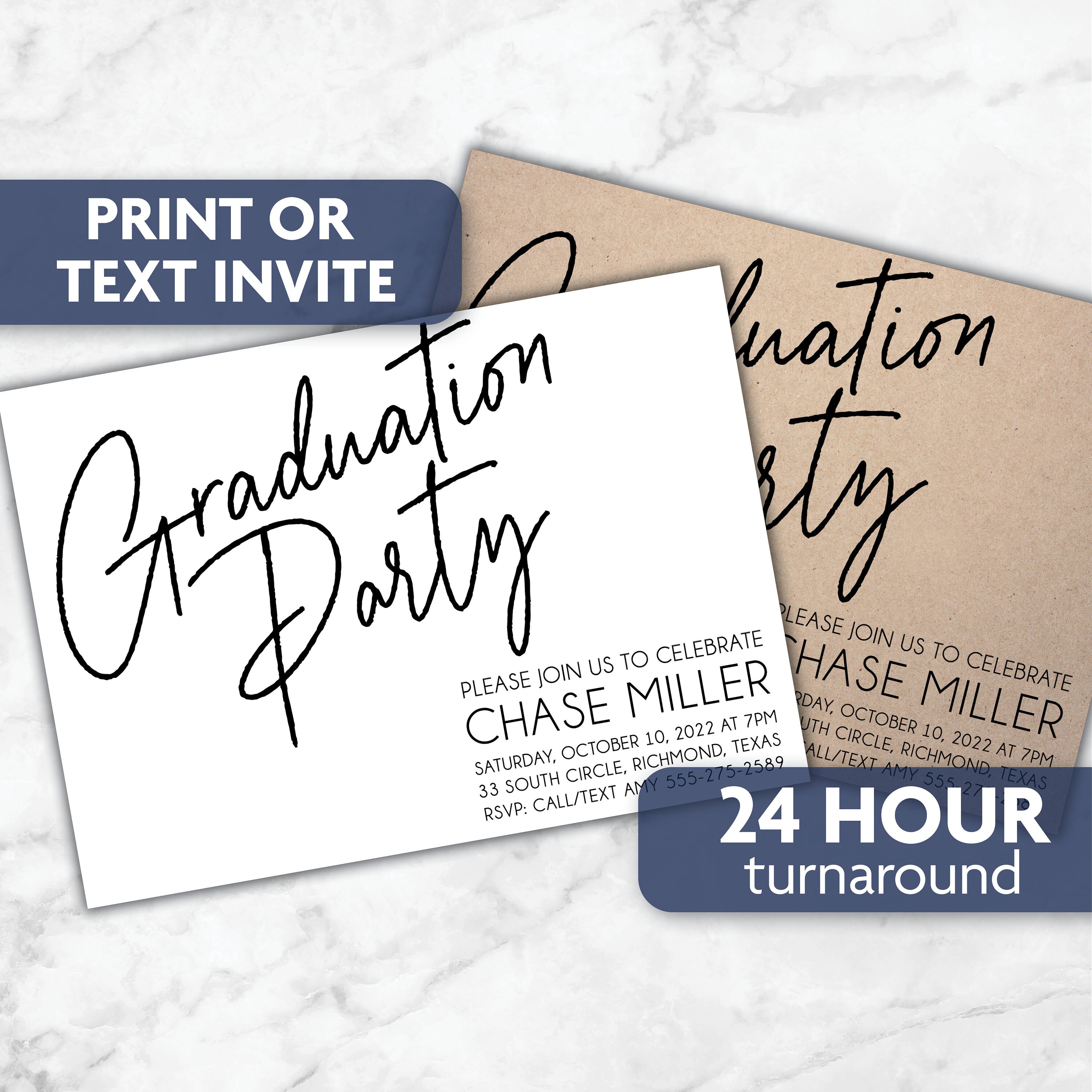 Graduation Party Invitation Print Text or Email Invite - Etsy