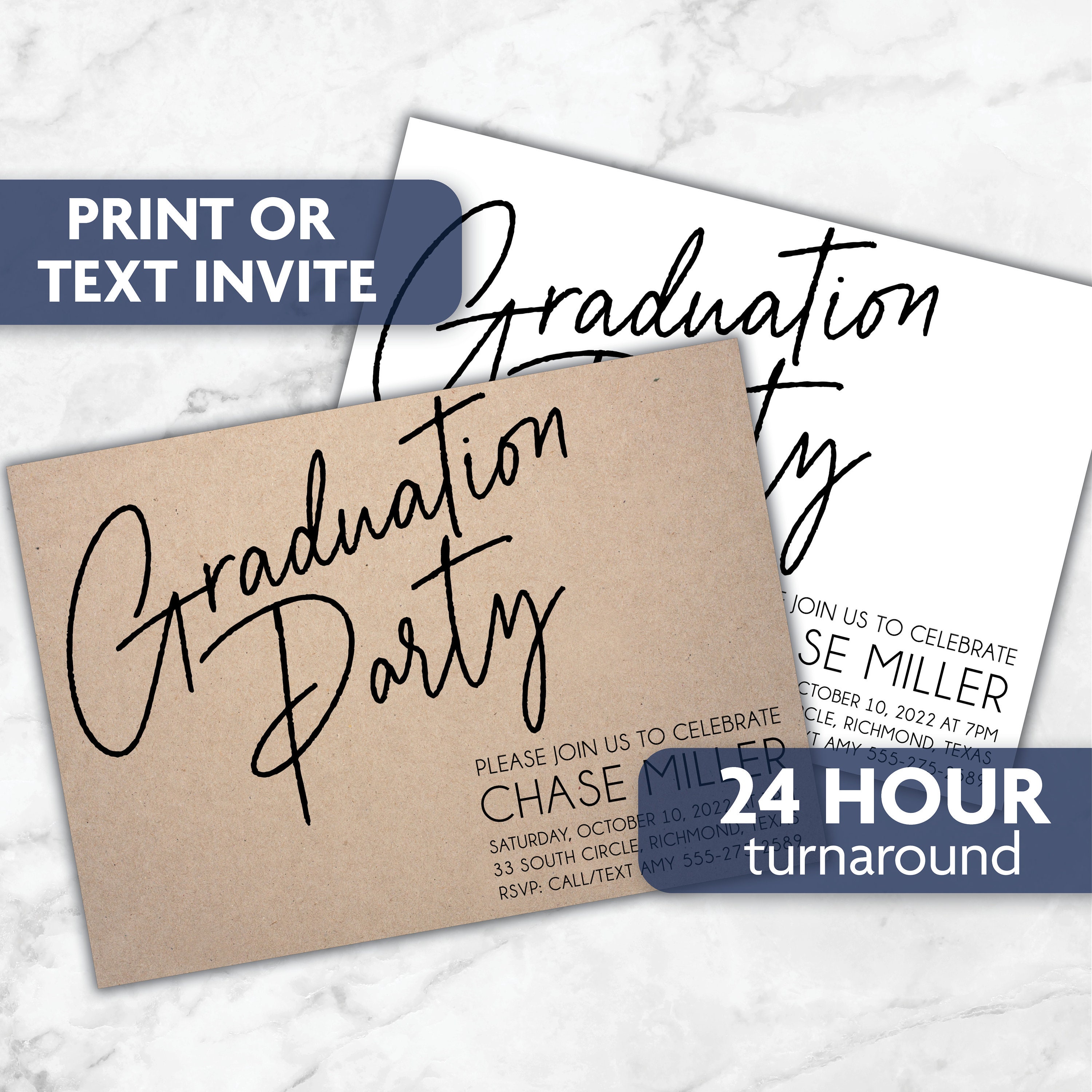 Graduation Party Invitation Print Text or Email Invite - Etsy