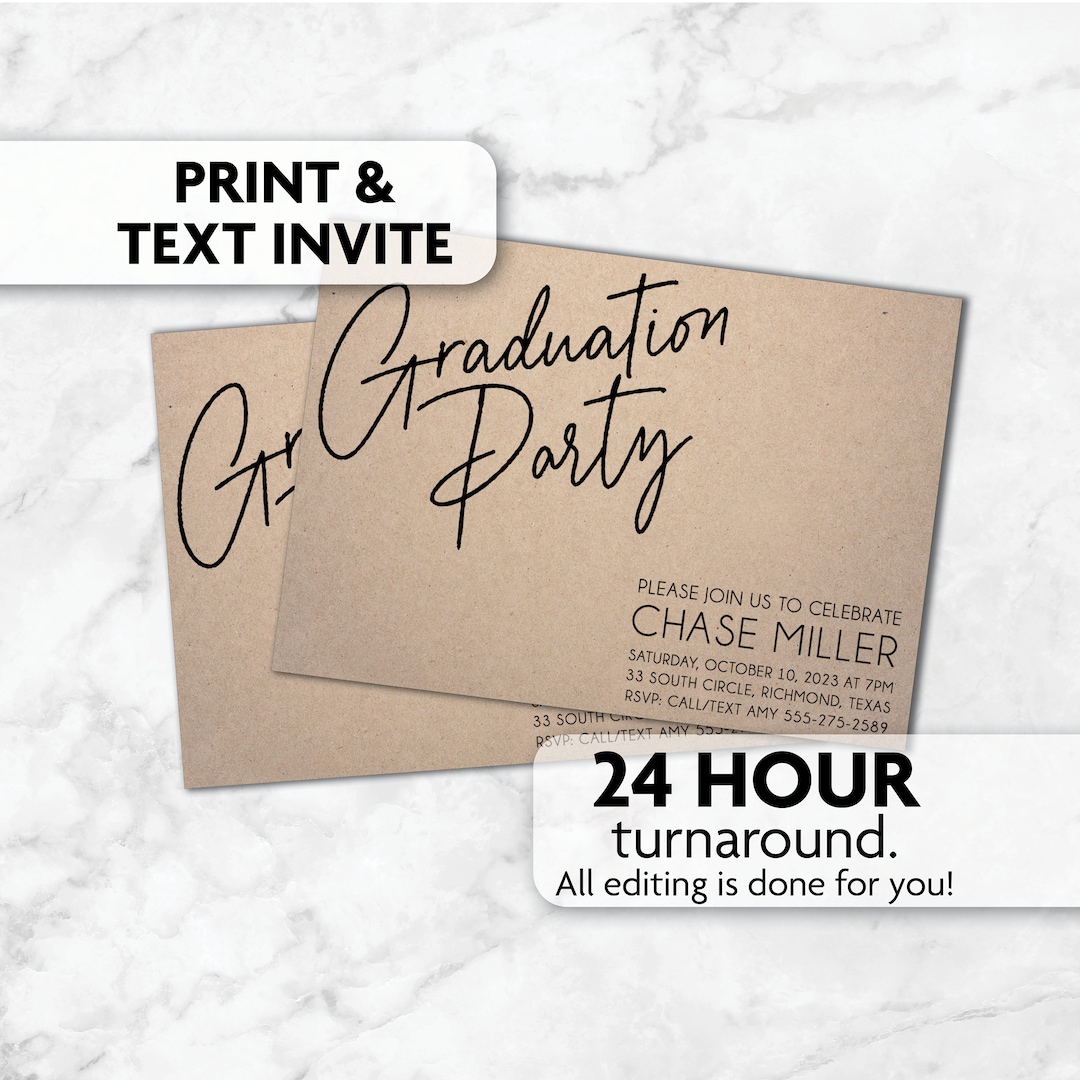 Graduation Party Invitation | Print, Text or Email Invite | Class of ...