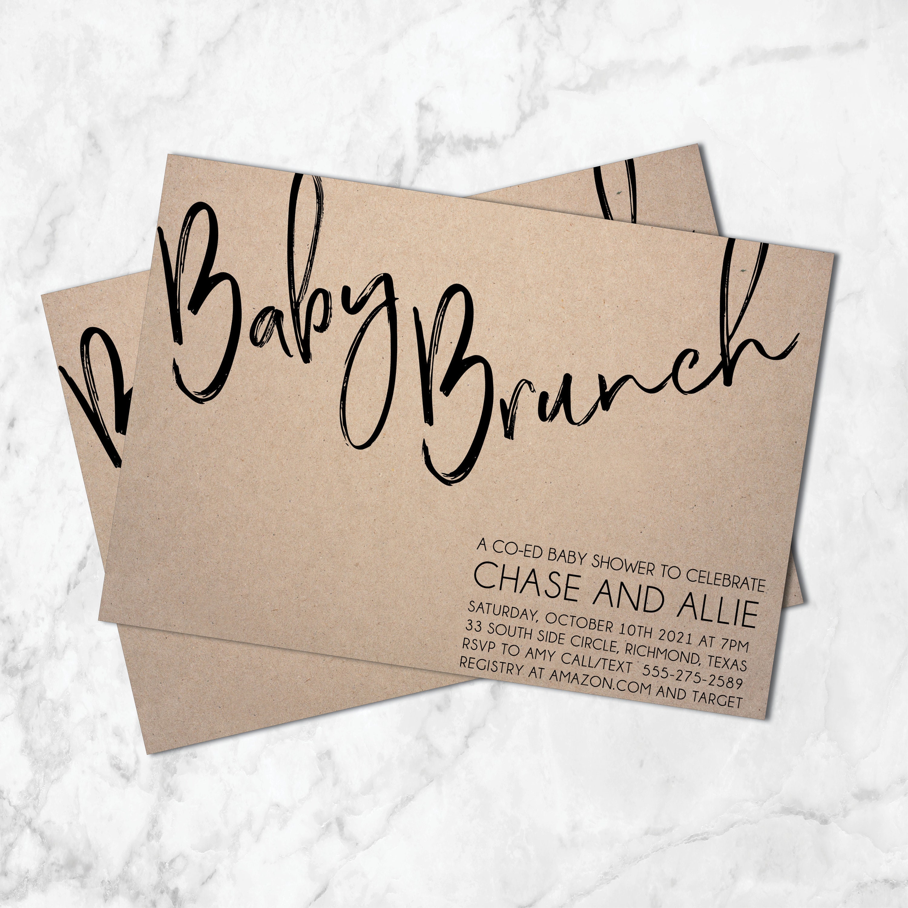 Baby Brunch Shower Invitation Diaper Raffle Book Card | Etsy