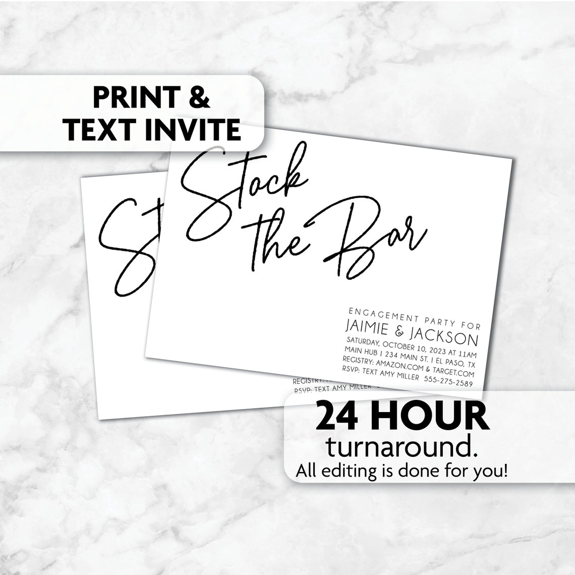 Stock the Bar Engagement Invitation | Print, Text or Email Invite - Etsy
