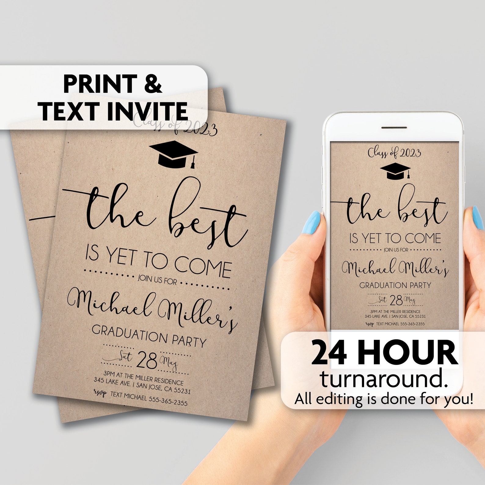 Graduation Party Invitation | Print, Text or Email Invite | Class of ...