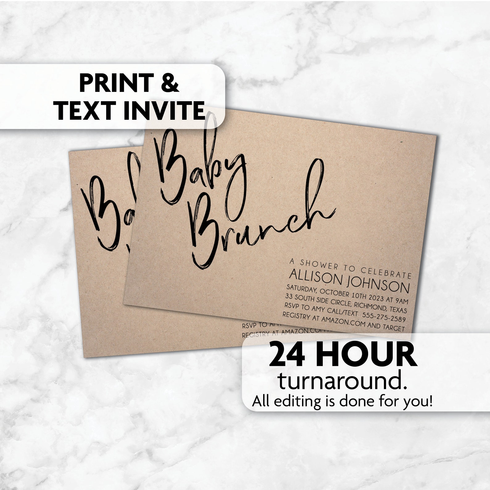 Baby Brunch Shower Invitation Diaper Raffle Book Card - Etsy