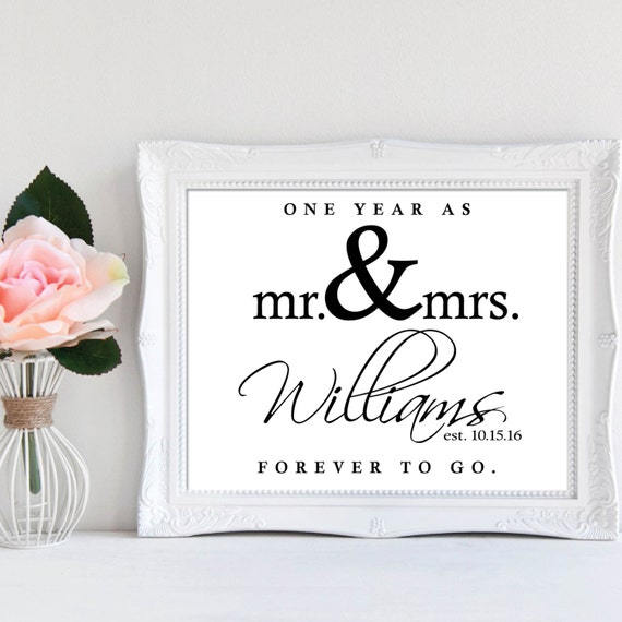 One Year Anniversary Printable Sign | Etsy