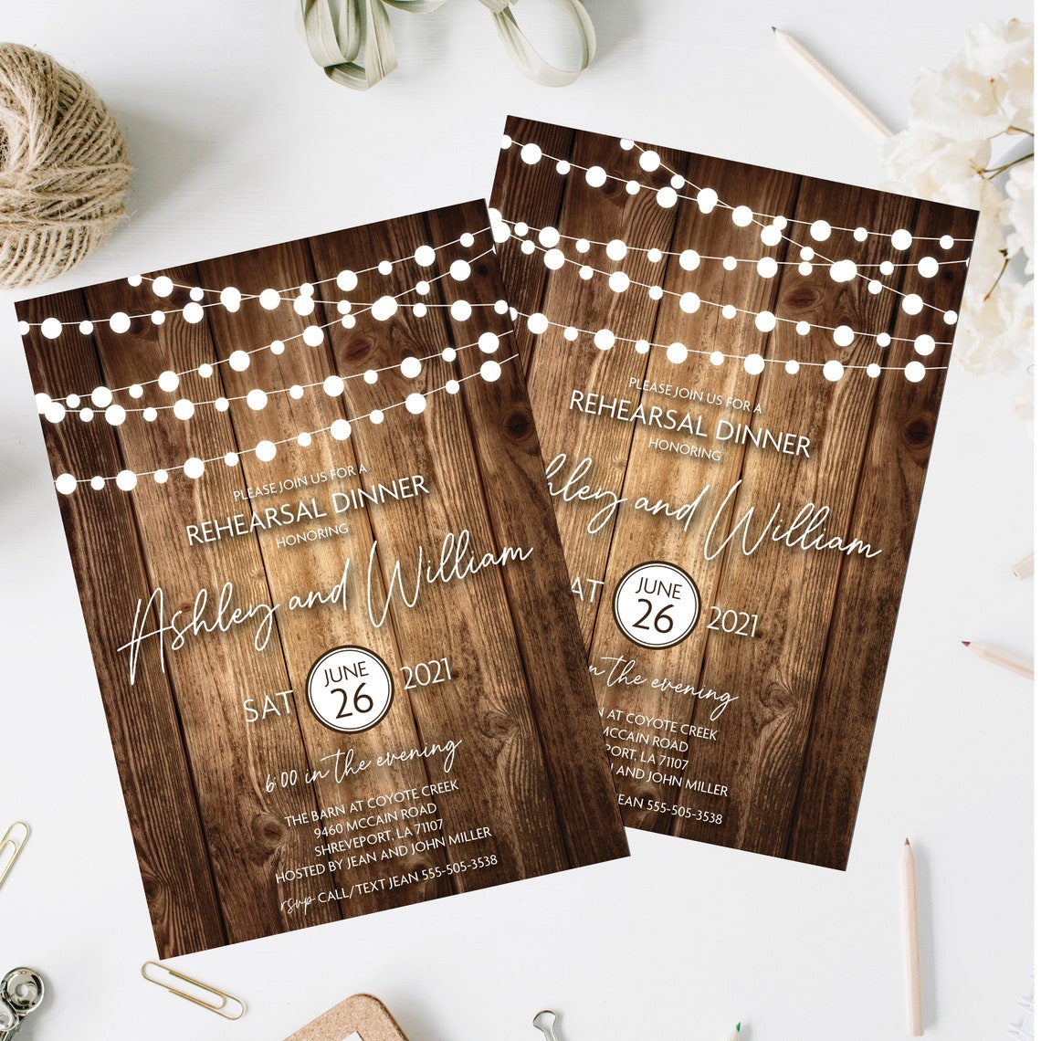 Rustic Rehearsal Dinner Invitations Rehearsal Invitations | Etsy