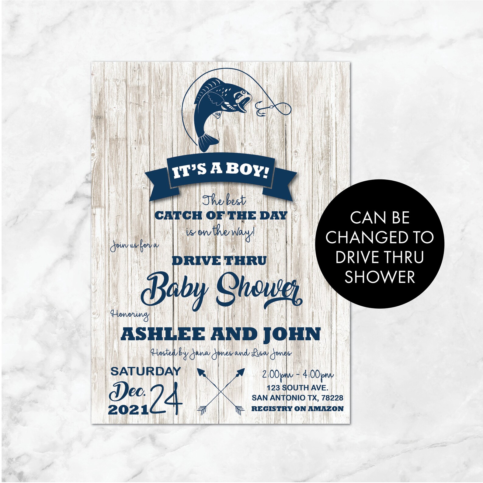 Fishing Baby Shower Invitations Best Catch of the Day - Etsy