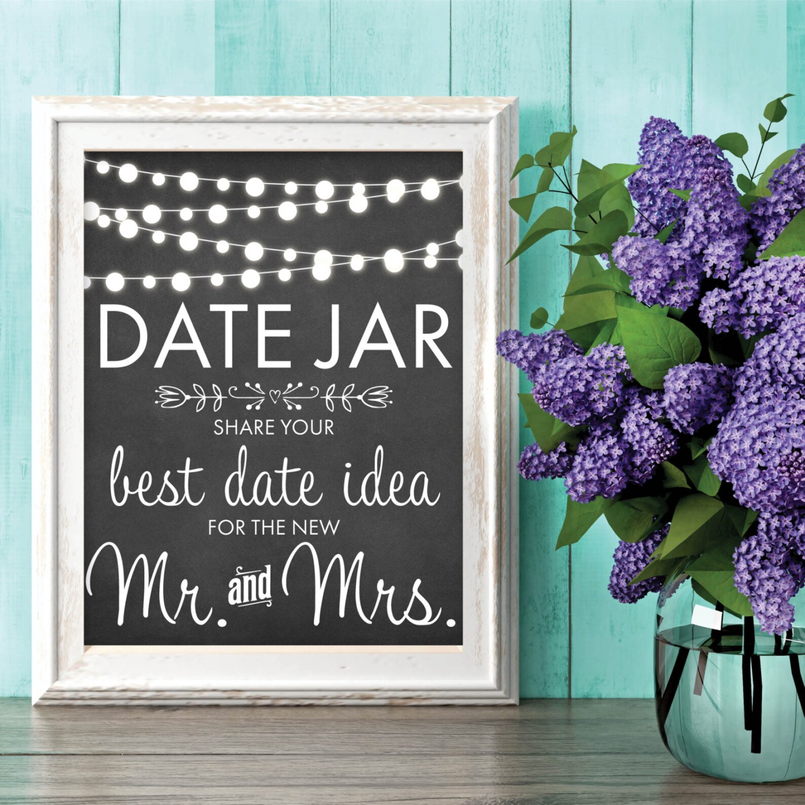 Date Jar Sign | Best Date Idea | Rustic Wedding or Shower Decoration - Etsy