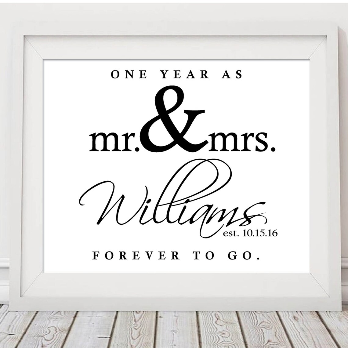One Year Anniversary Printable Sign - Etsy