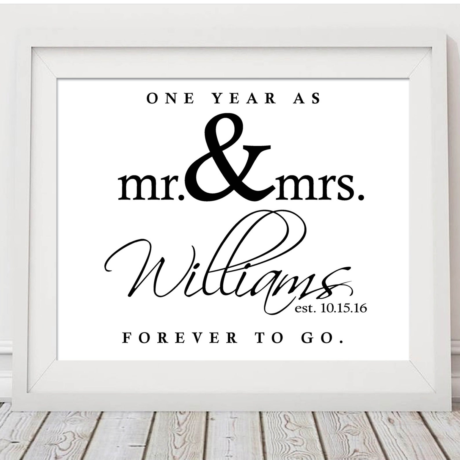 One Year Anniversary | Printable Sign - Etsy