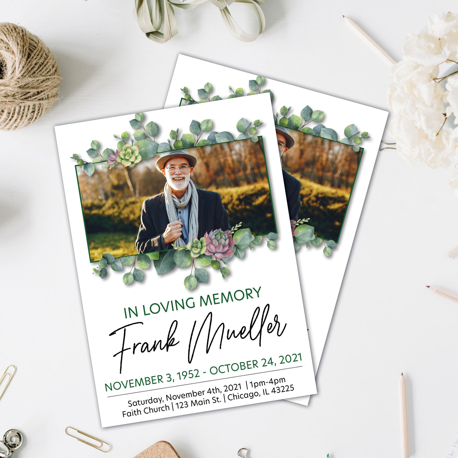 Memorial Invitation Celebration of Life Funeral - Etsy