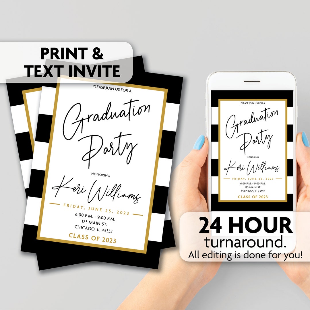 Graduation Party Invitation | Print, Text or Email Invite | Class of ...