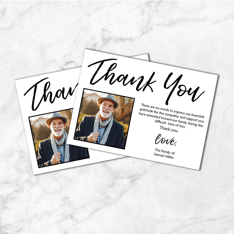 Memorial Thank You Card | Print, Text or Email - Etsy