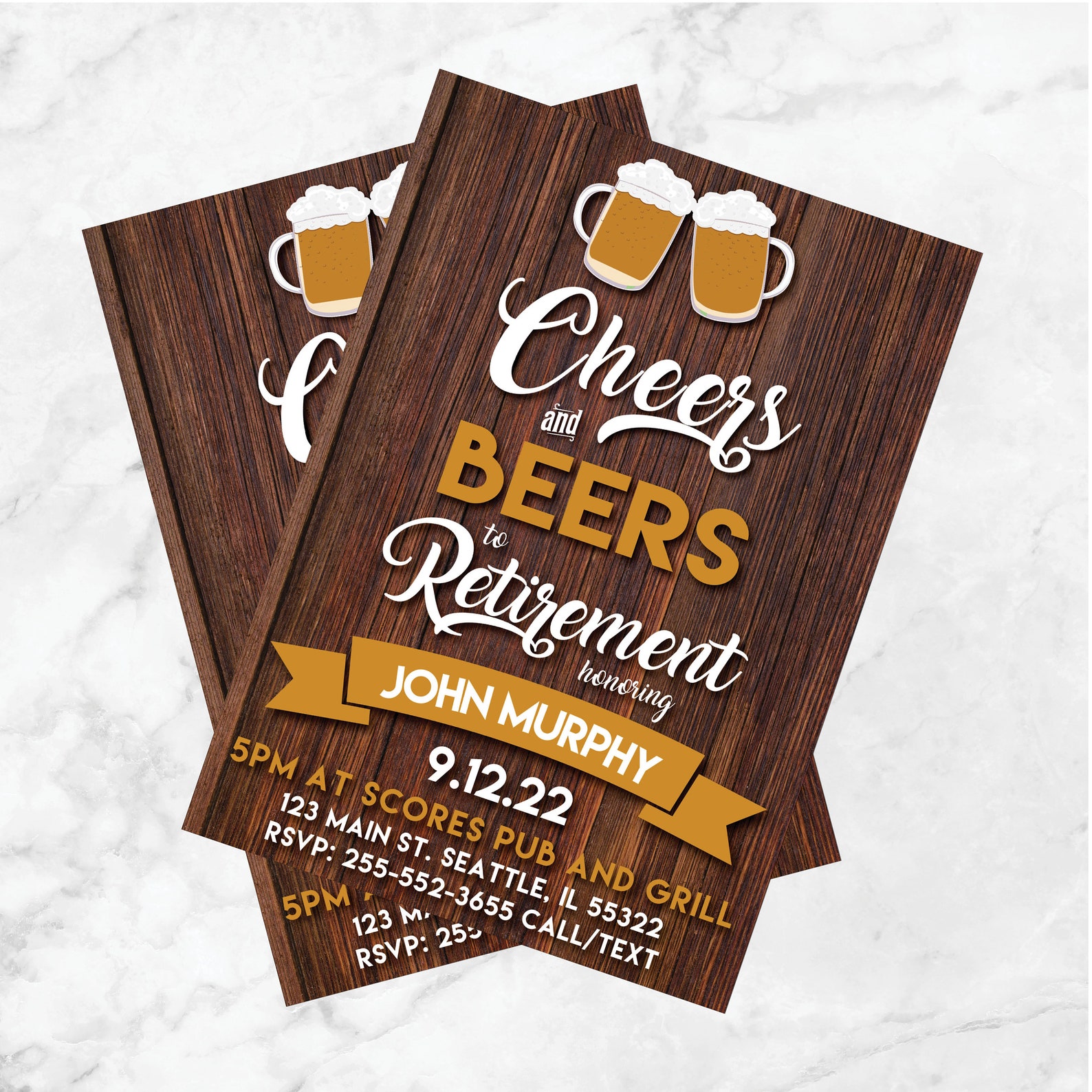 Cheers and Beers Retirement Invitation Retro | Etsy