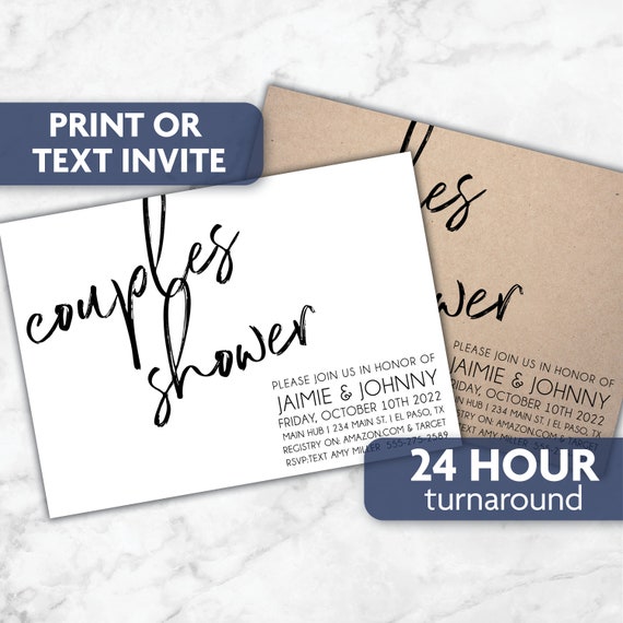 Couples Shower Invitation Modern Design | Etsy