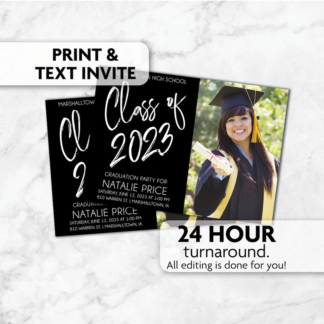 Graduation Party Invitation Print Text or Email Invite - Etsy