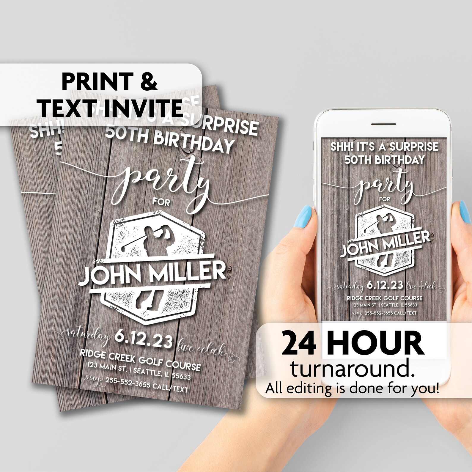 Golf Theme Birthday Invitation Top Golf ANY Age Print - Etsy