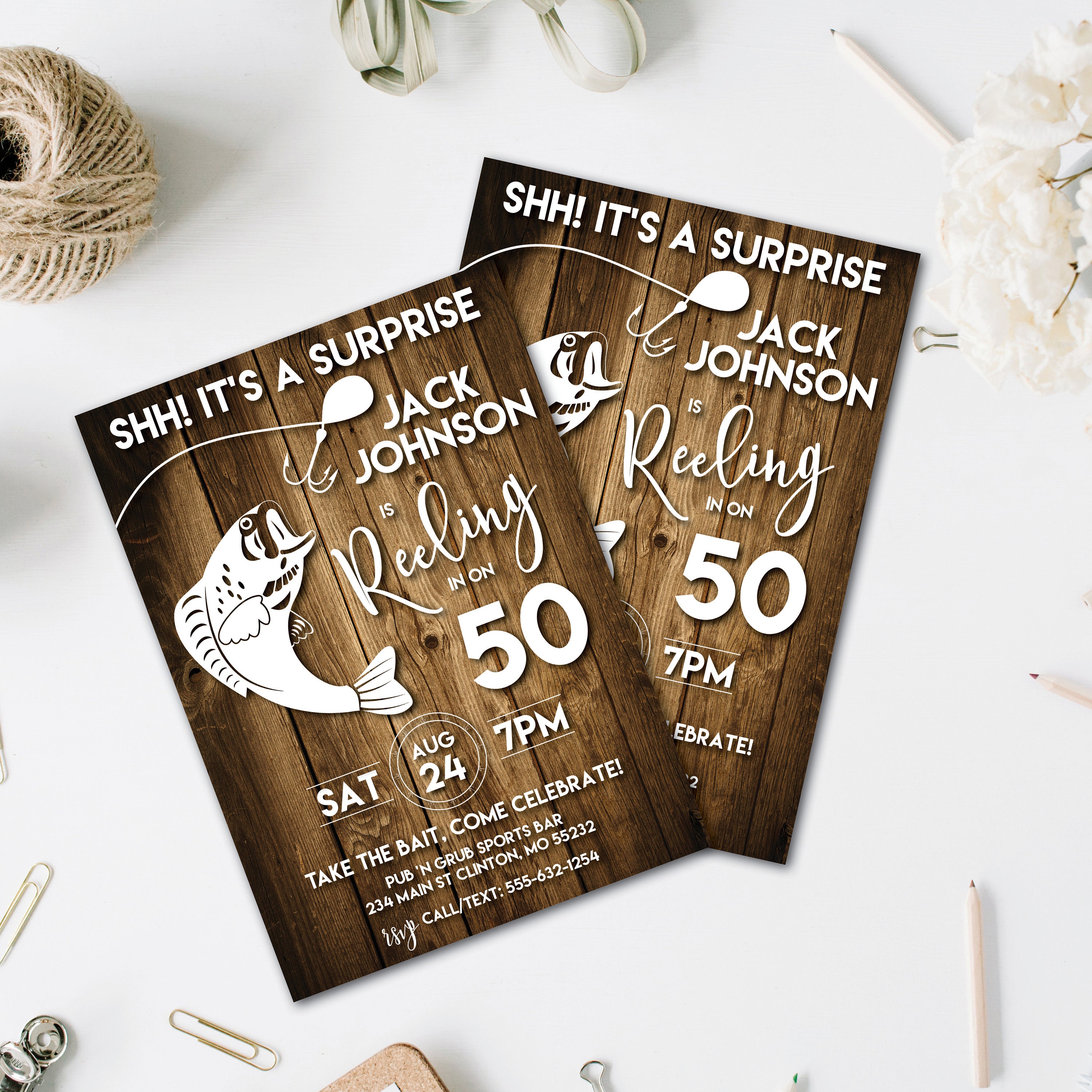 Fishing Theme Birthday Invitation | ANY Age | Print, Text or Email ...