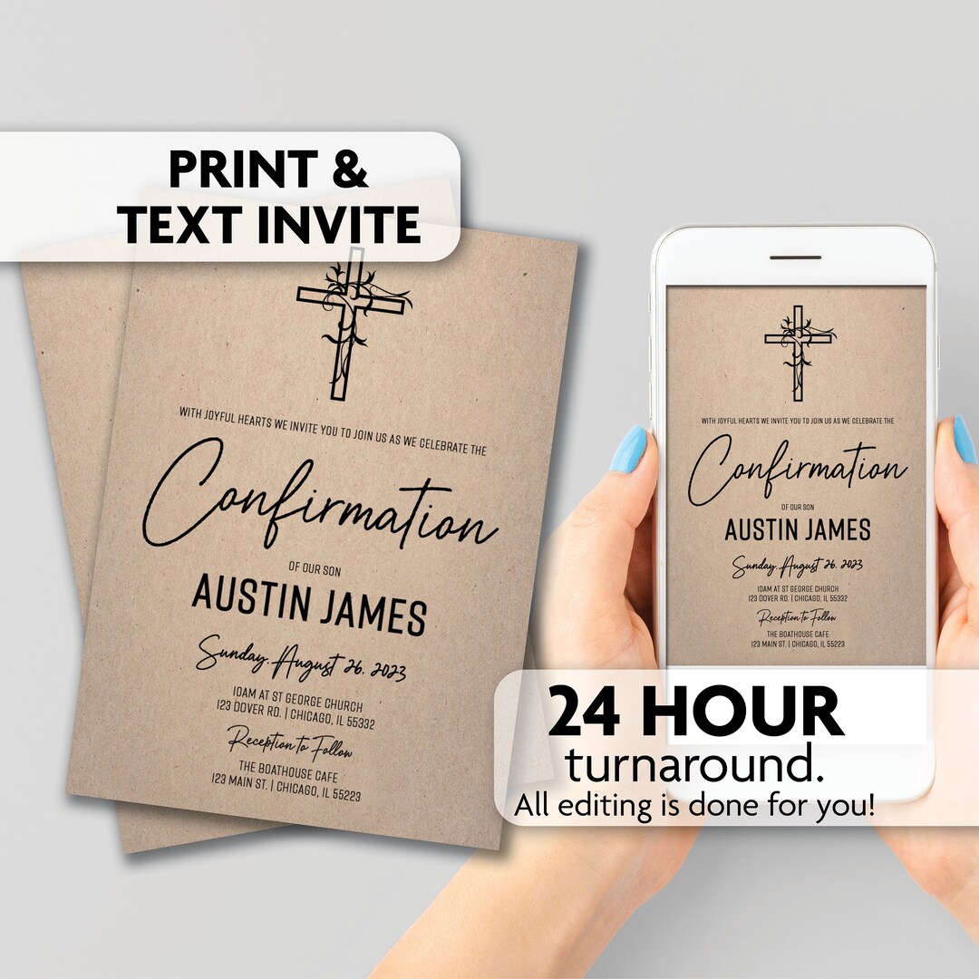 Confirmation Invitation | Print, Text or Email Invite - Etsy