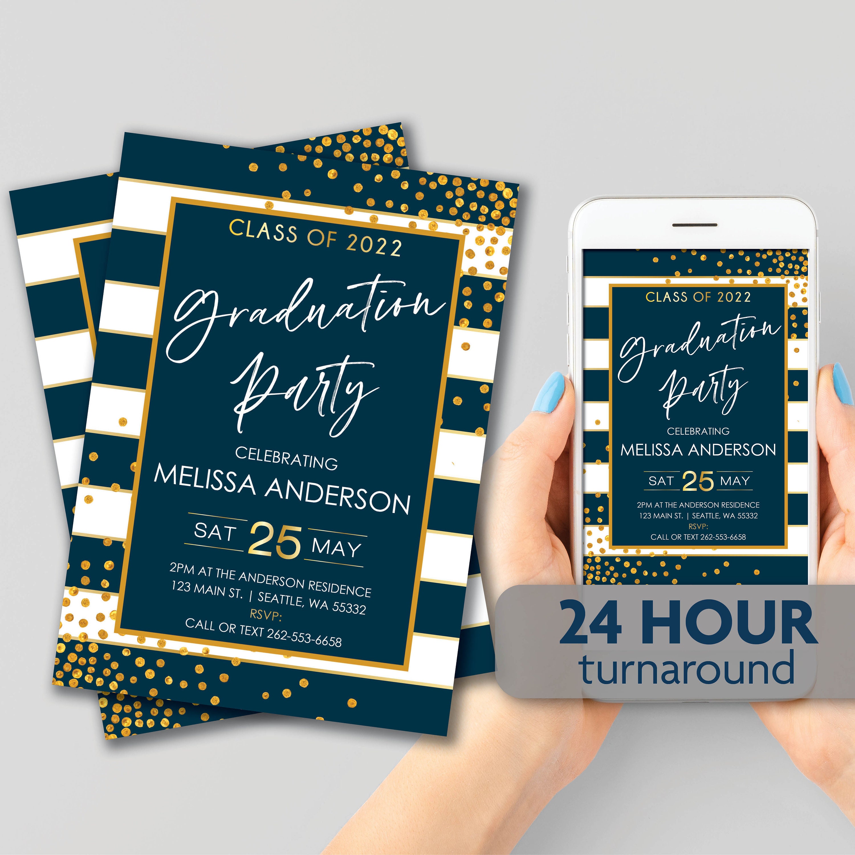 Graduation Party Invitation Print Text or Email Invite - Etsy