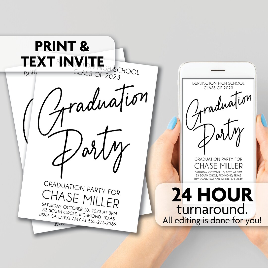 Graduation Party Invitation | Print, Text or Email Invite | Class of ...