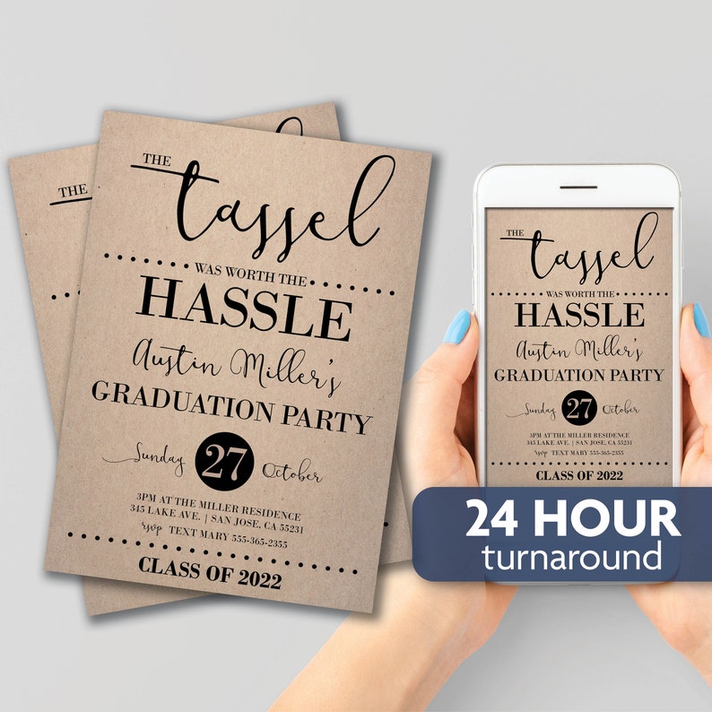 Graduation Party Invitation Print Text or Email Invite - Etsy