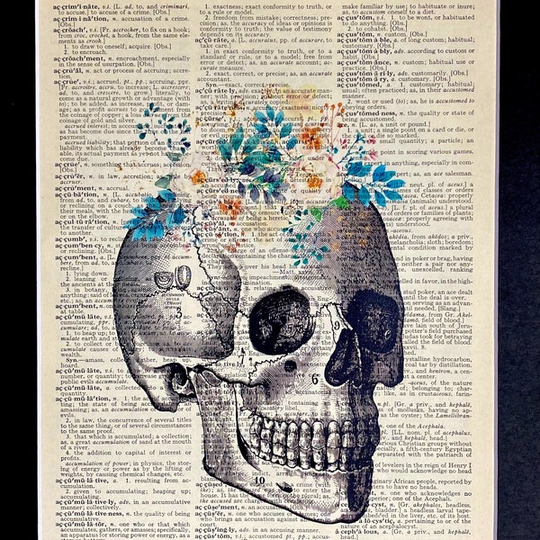 Skull Dictionary Art - Etsy