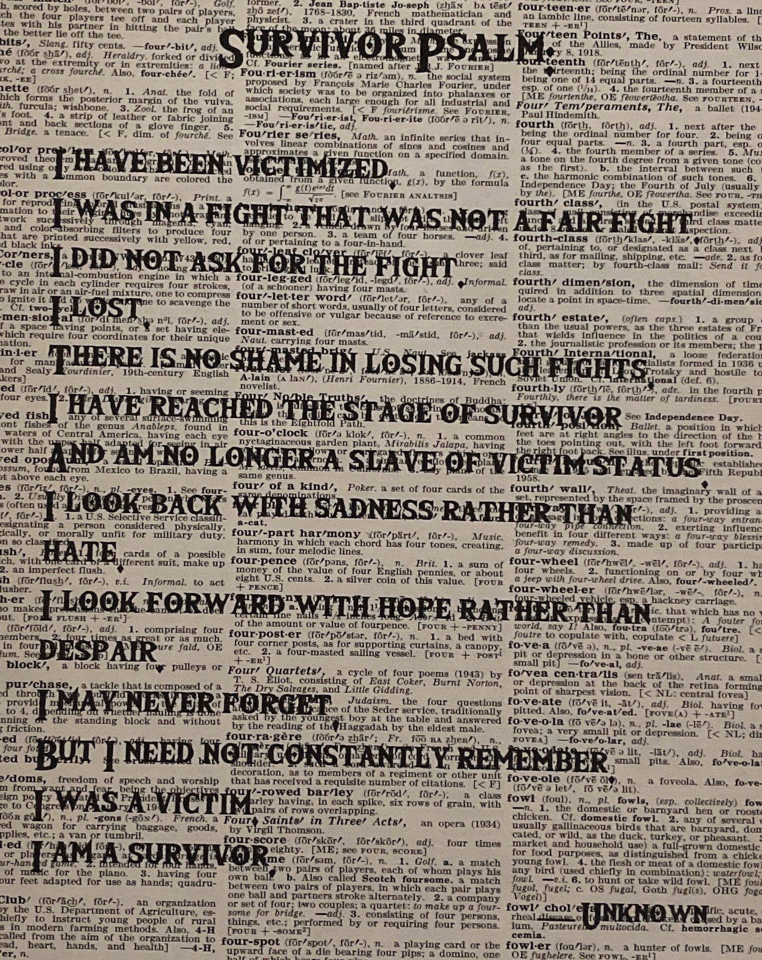 Survivor Psalm Dictionary Print - Etsy