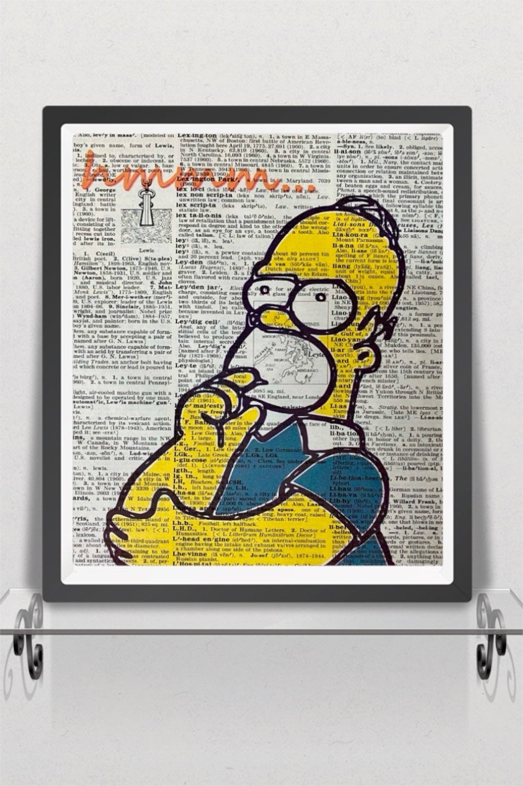 The Simpsons Inspired Dictionary Art Print the Thinking Homer - Etsy ...