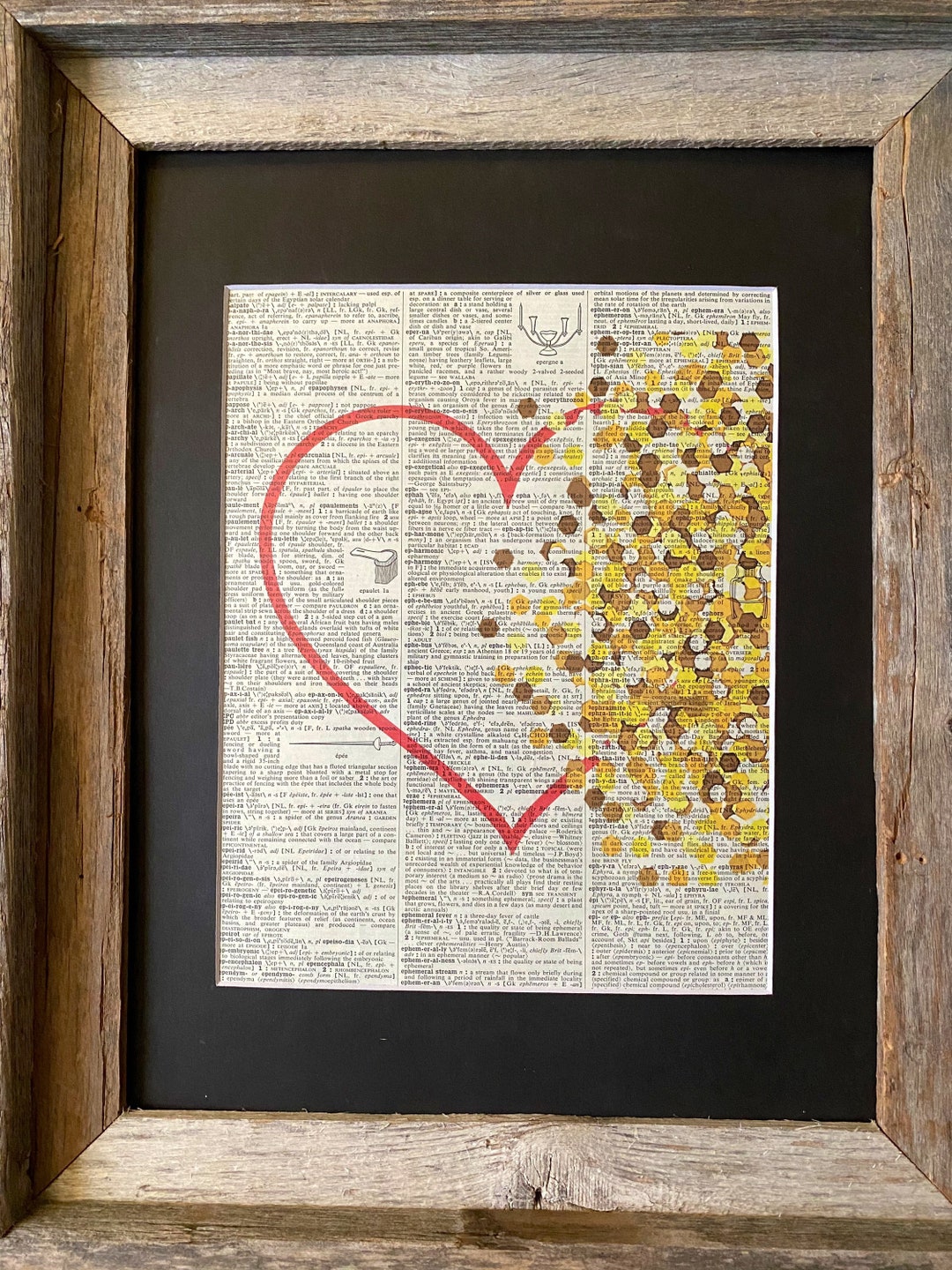 Love Glitter Heart Dictionary Art Print - Etsy