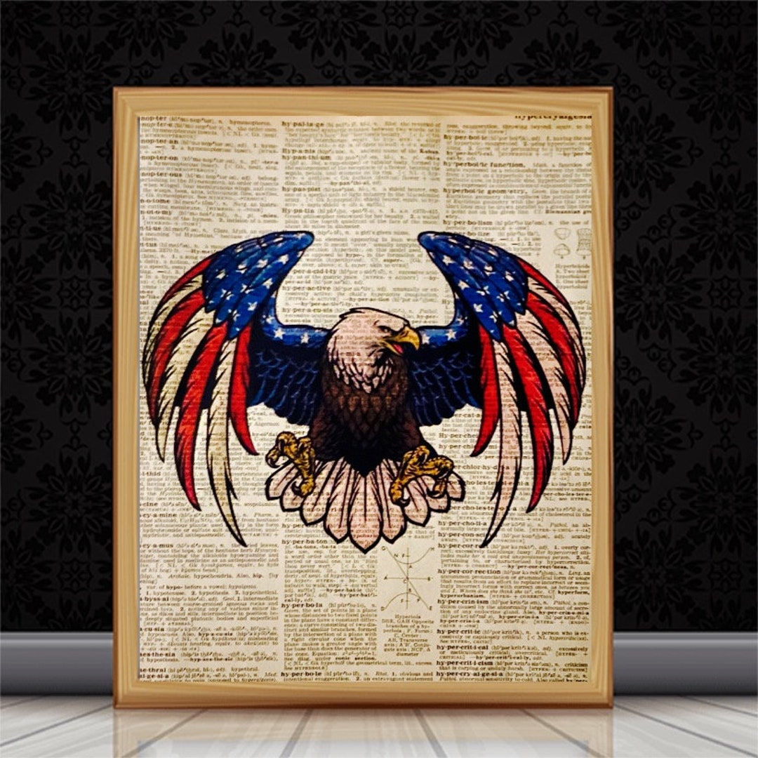 American Flag Eagle Dictionary Art Print - Etsy