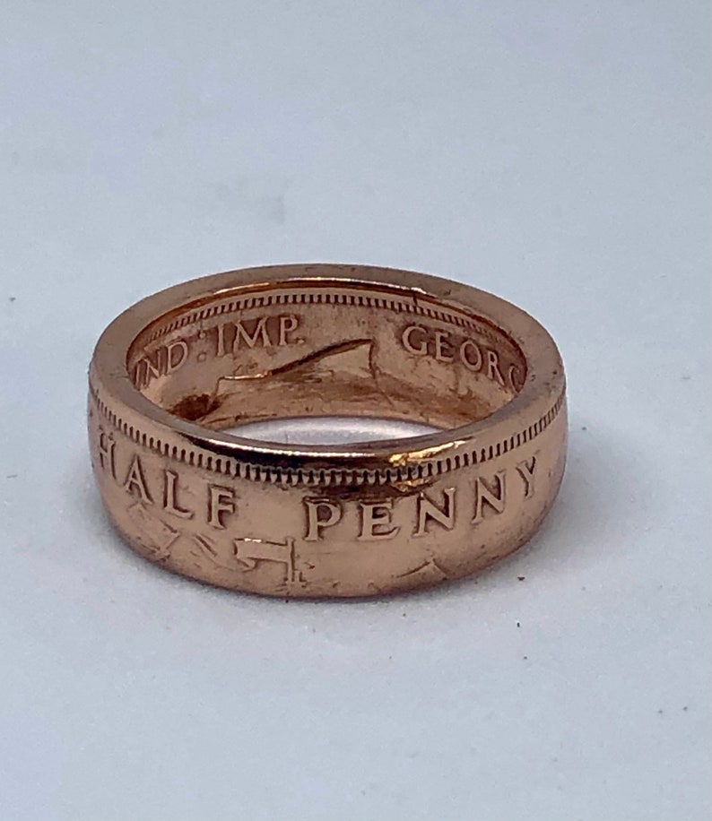 Hand Made British Half Penny Coin Ring - Etsy UK