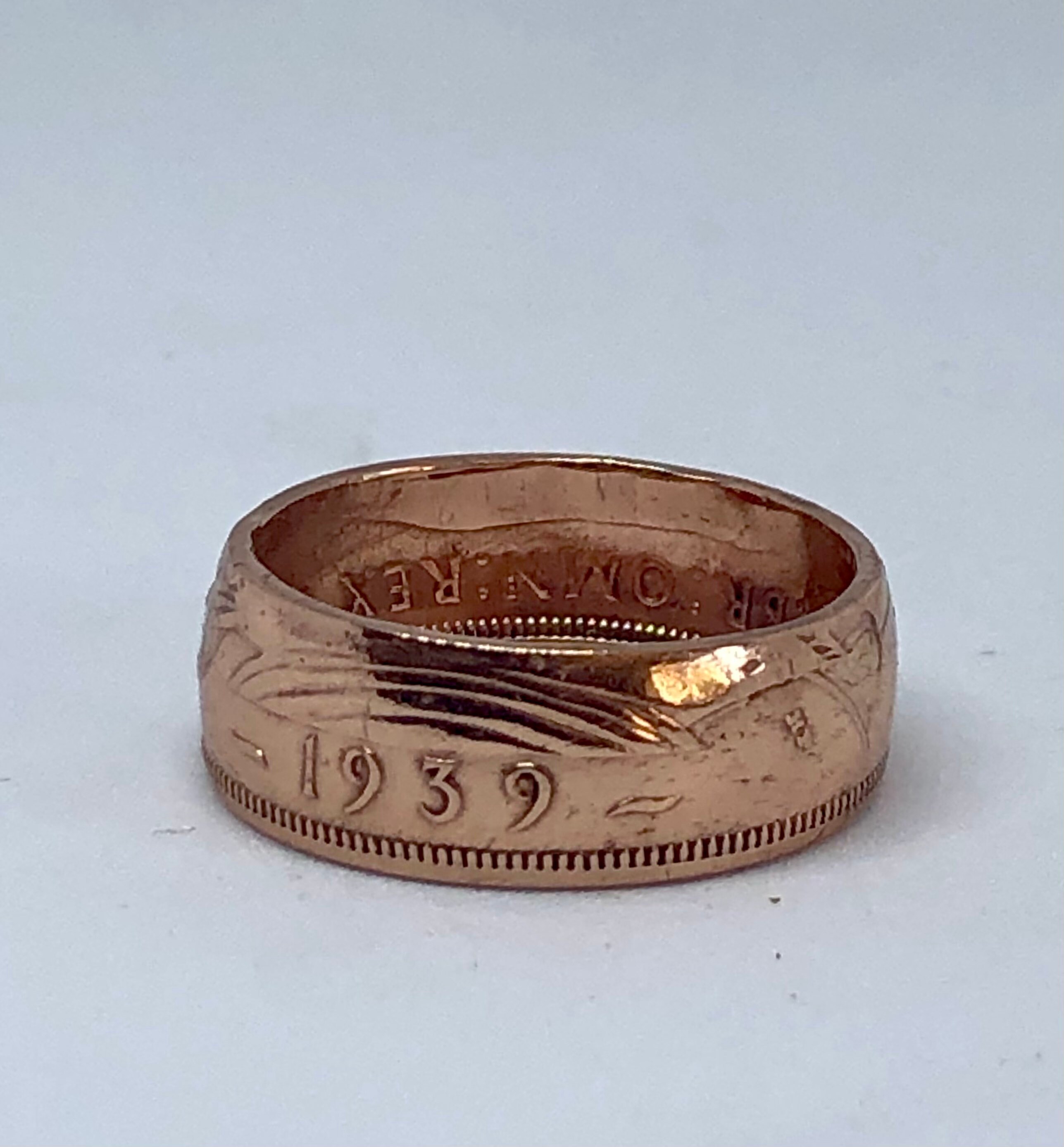 Hand Made British Half Penny Coin Ring - Etsy UK