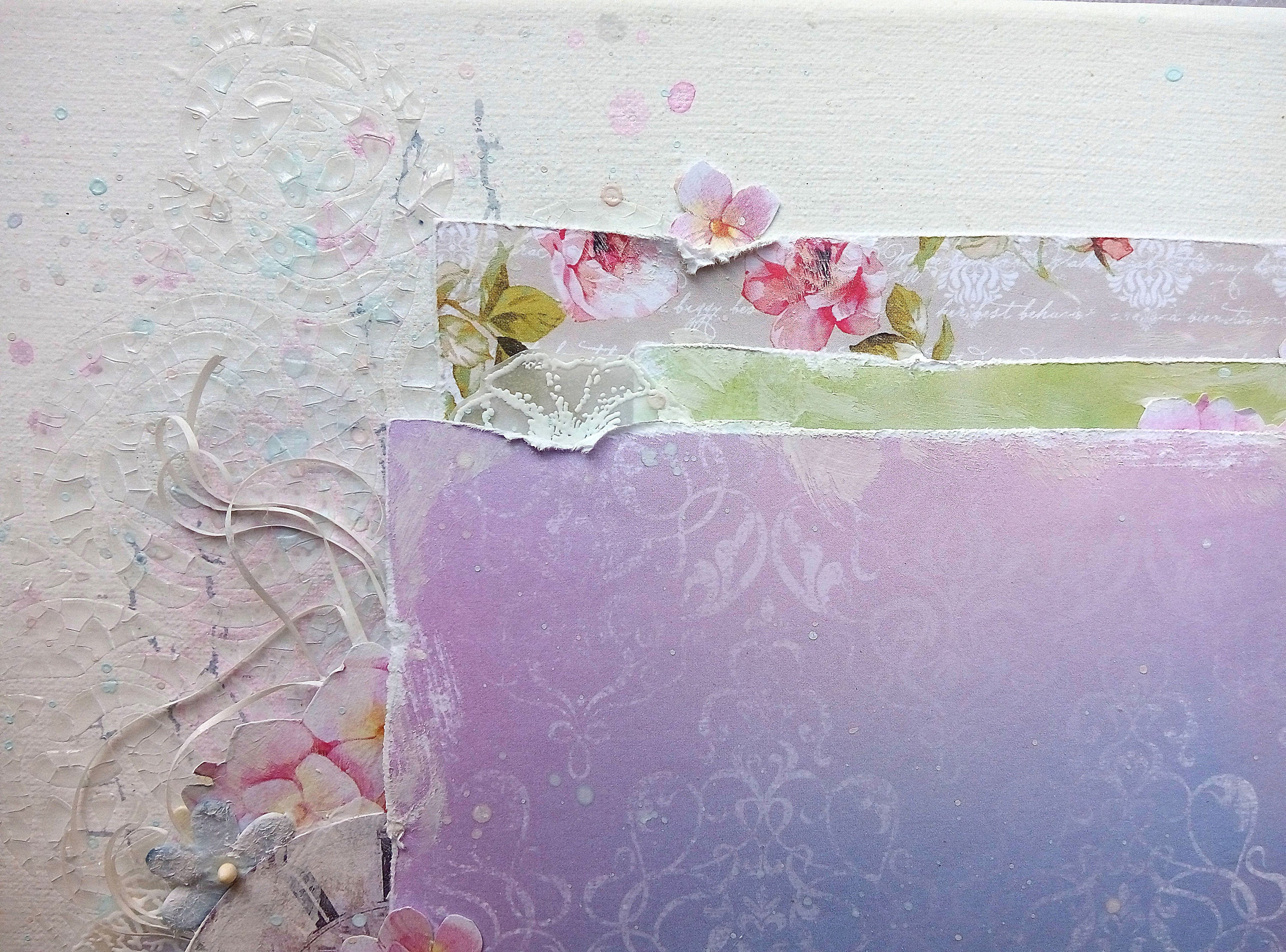 Mixed Media Canvas, Flowers Frame, Original Canvas, Shabby Chic Picture ...