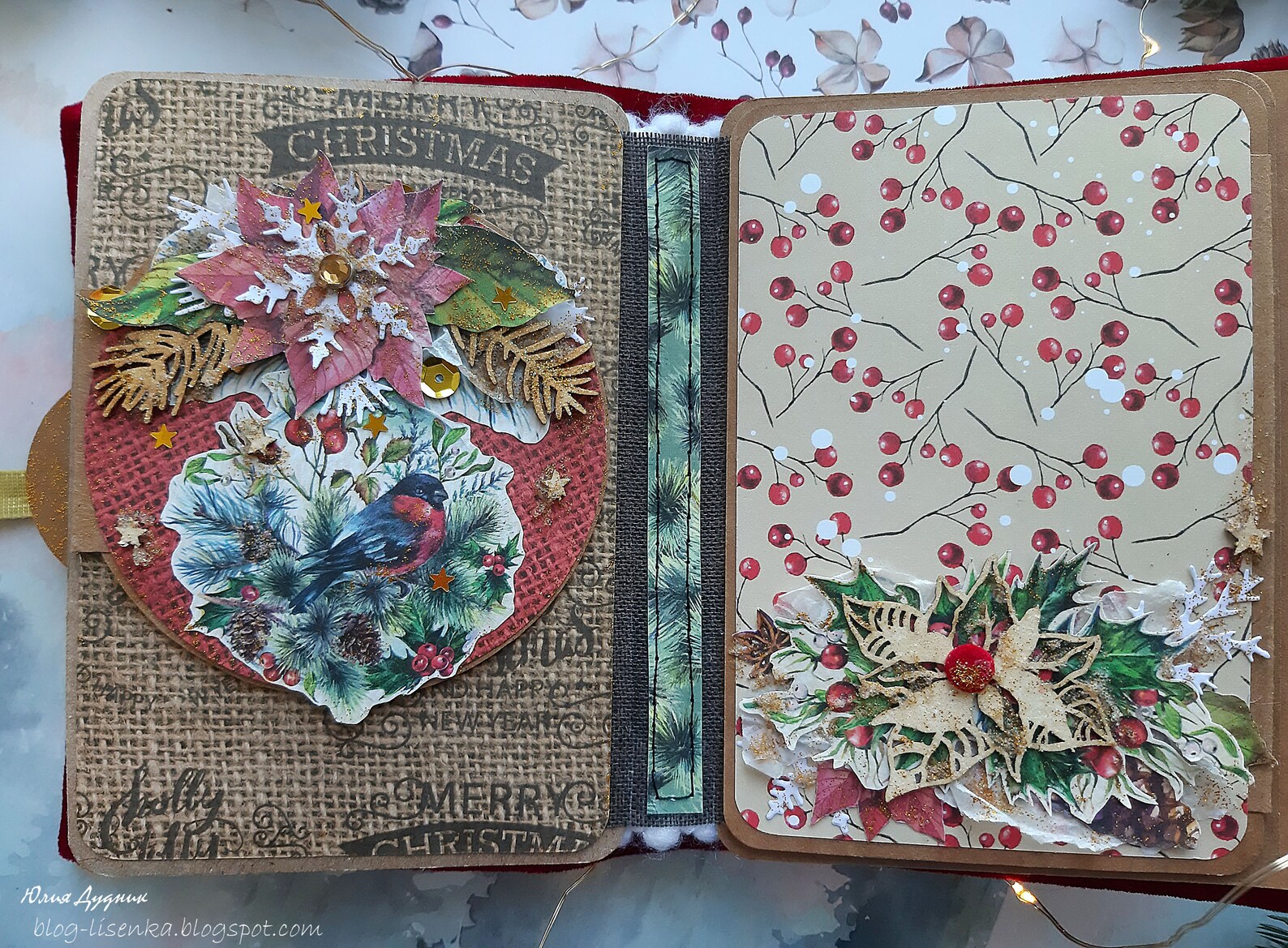 Christmas Scrapbook Album, Photo Album, Handcrafted Holiday Gift, Mini ...