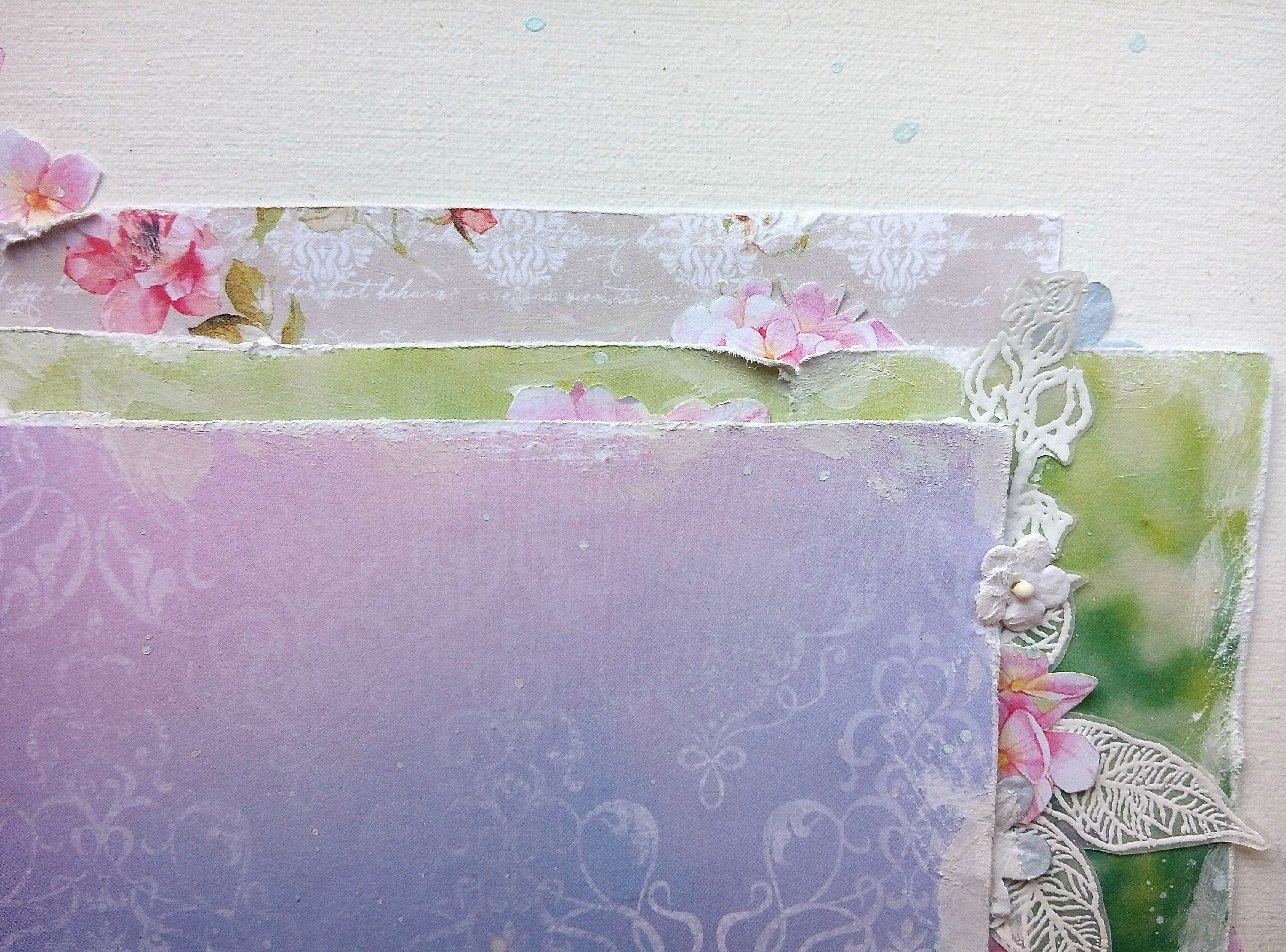Mixed Media Canvas, Flowers Frame, Original Canvas, Shabby Chic Picture ...