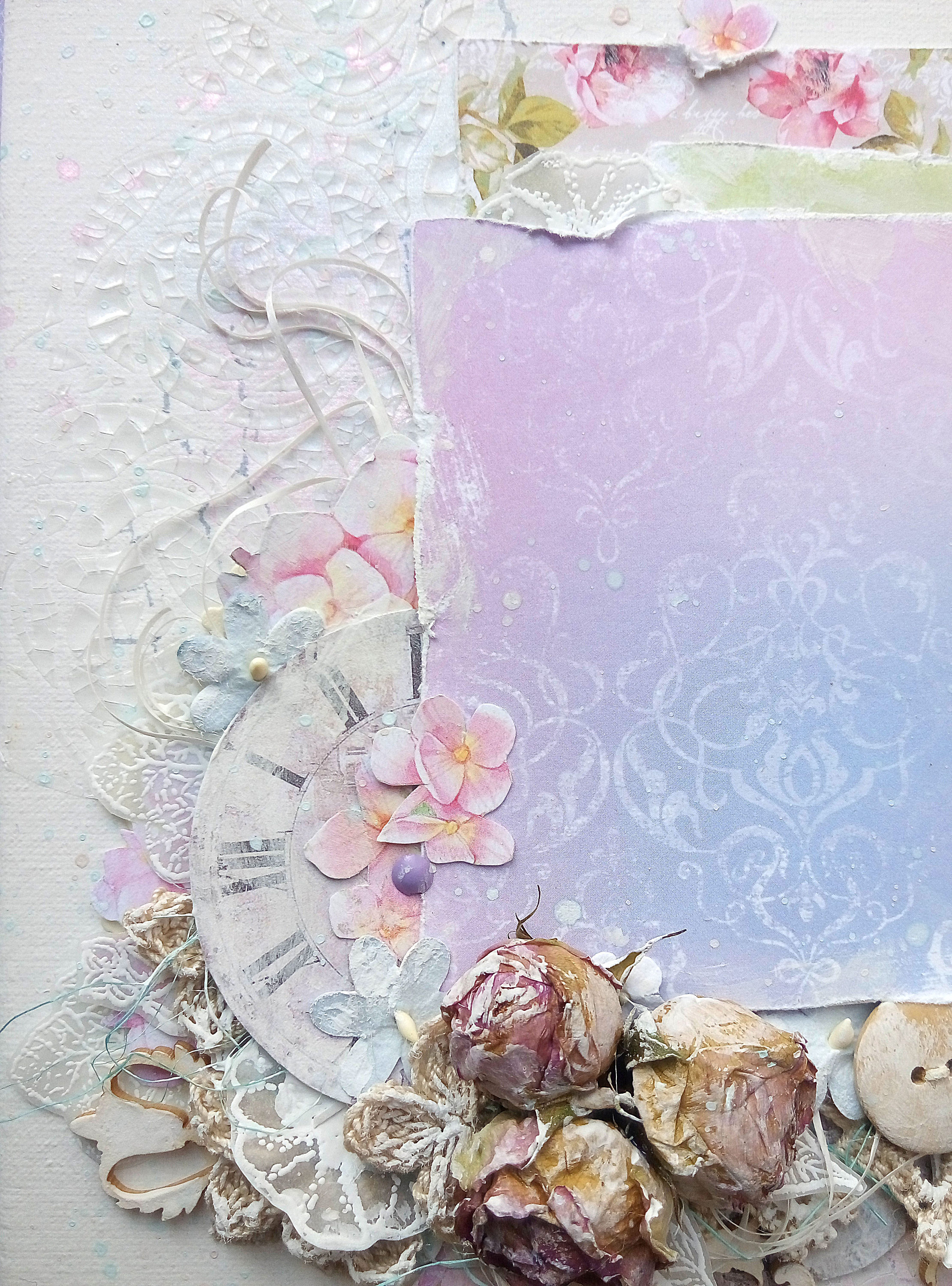 Mixed Media Canvas, Flowers Frame, Original Canvas, Shabby Chic Picture ...