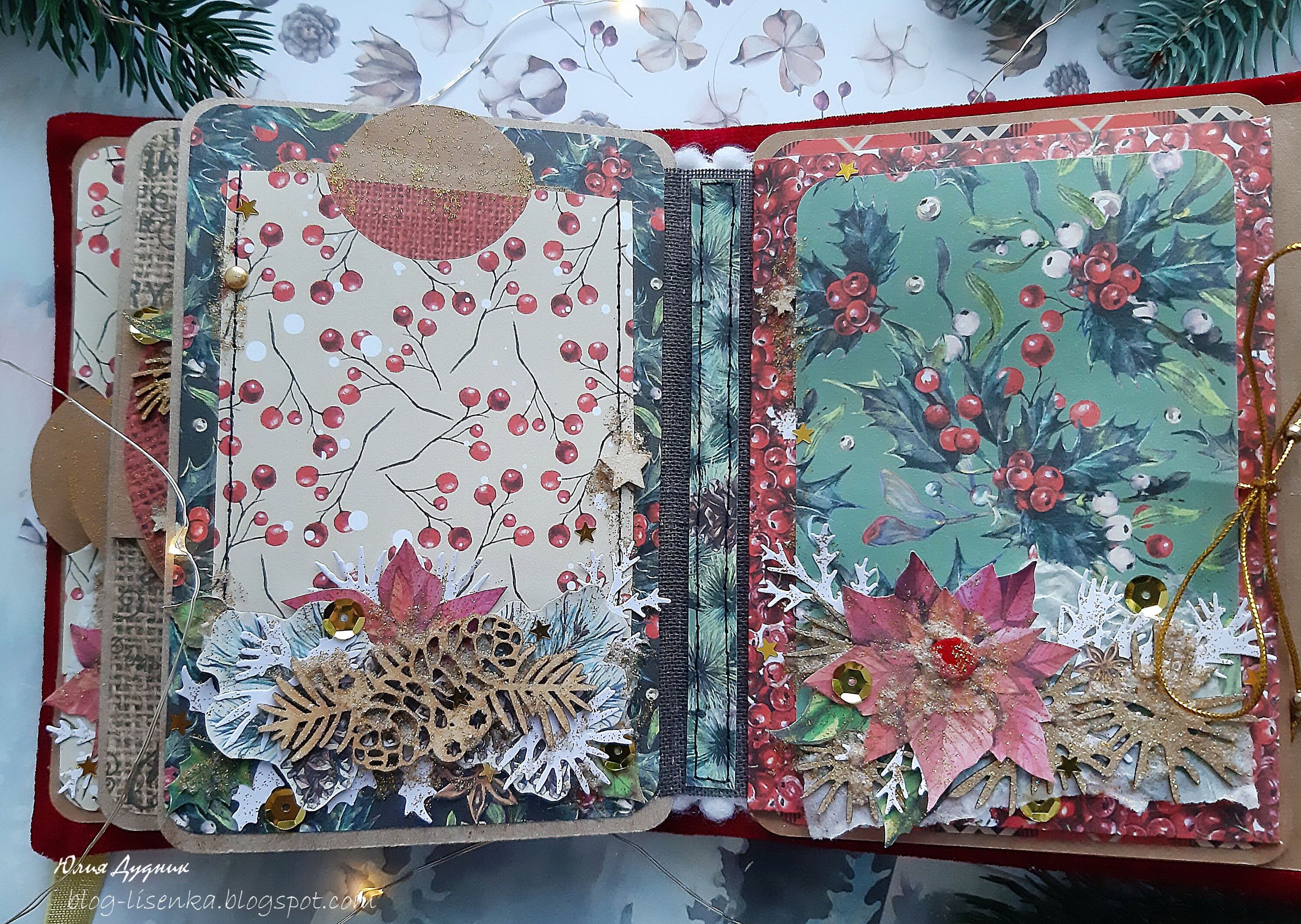 Christmas Scrapbook Album, Photo Album, Handcrafted Holiday Gift, Mini ...